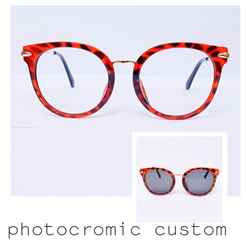 Jual kacamata photocromic cat eye vanessa fuji leopard corak macan ...