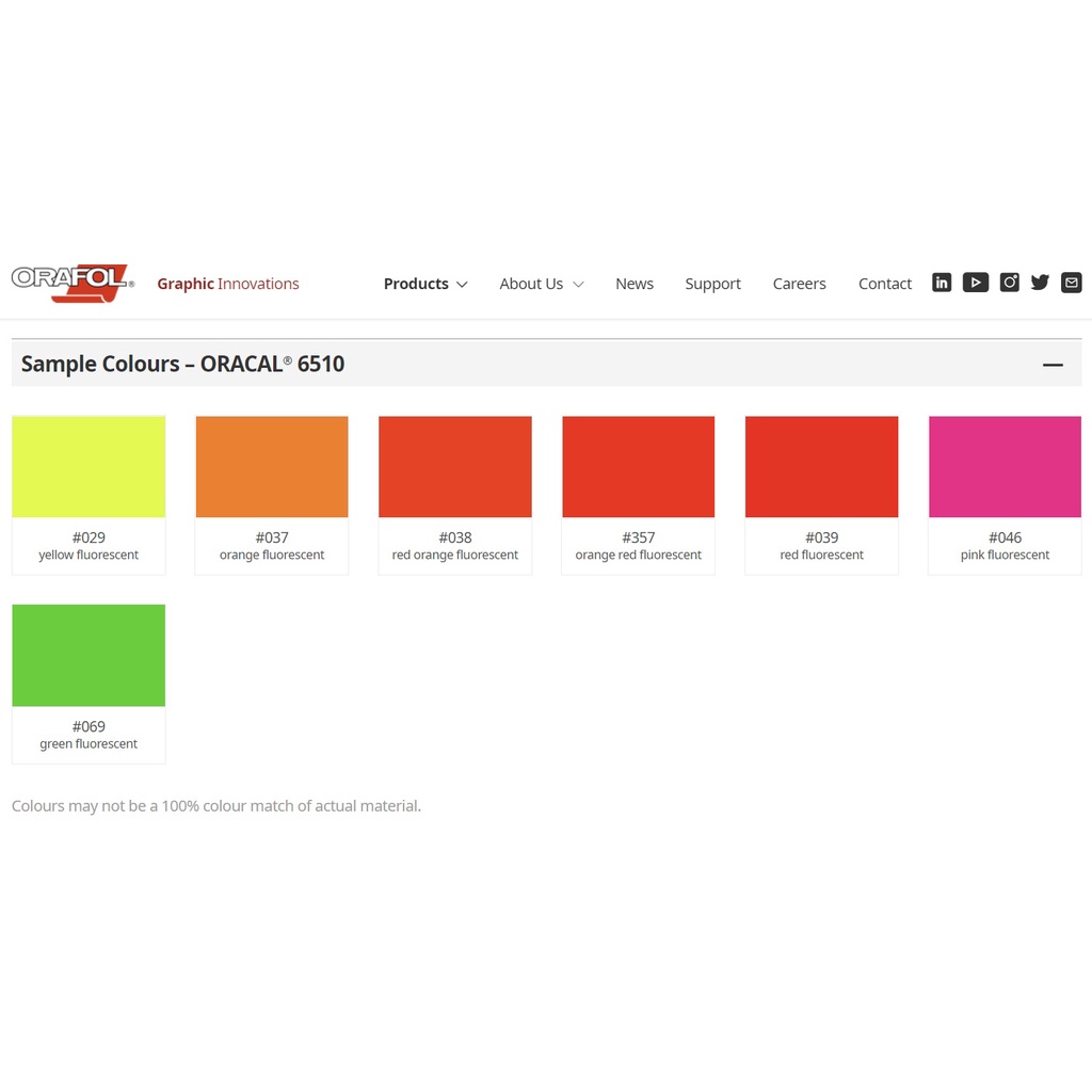 Jual Stiker / Sticker ORACAL 6510 series STABILLO FLUORESCENT 100cm x ...