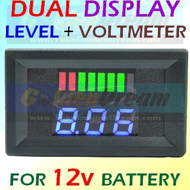 Jual Dual Display : Battery Level + Voltmeter Progress Bar Baterai Aki 12v | Shopee Indonesia
