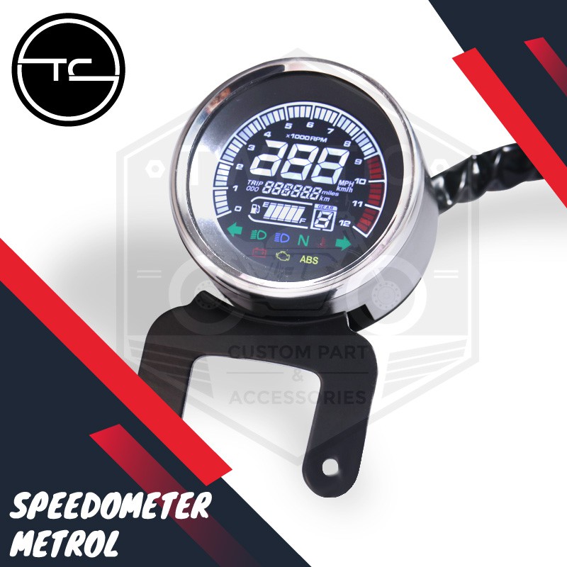 Jual Speedometer Digital Metrol Motor Custom Bobber Universal | Shopee ...