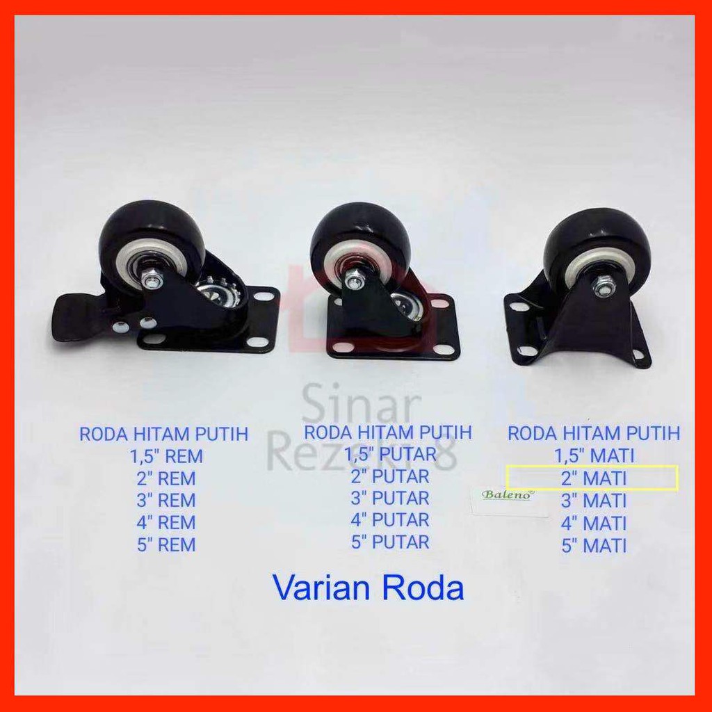 Jual Roda Pu HITAM 2” inch MATI / Caster Troly Troli Trolley Rubber Pu ...