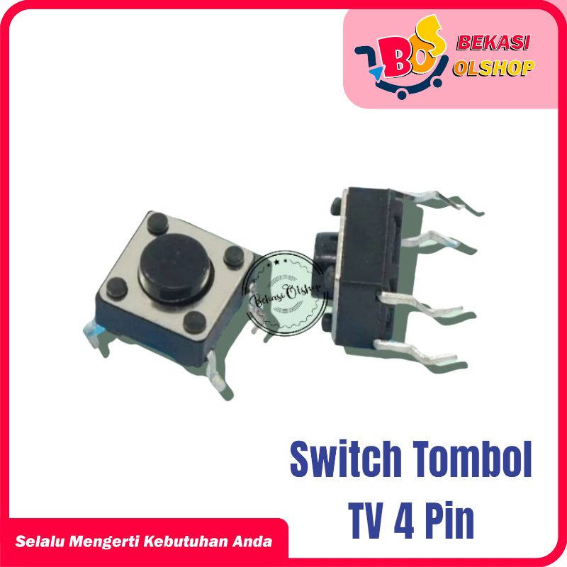 Jual Switch Push Button Micro Switch 4 Pin 6x6x5 mm DIP tactile ...