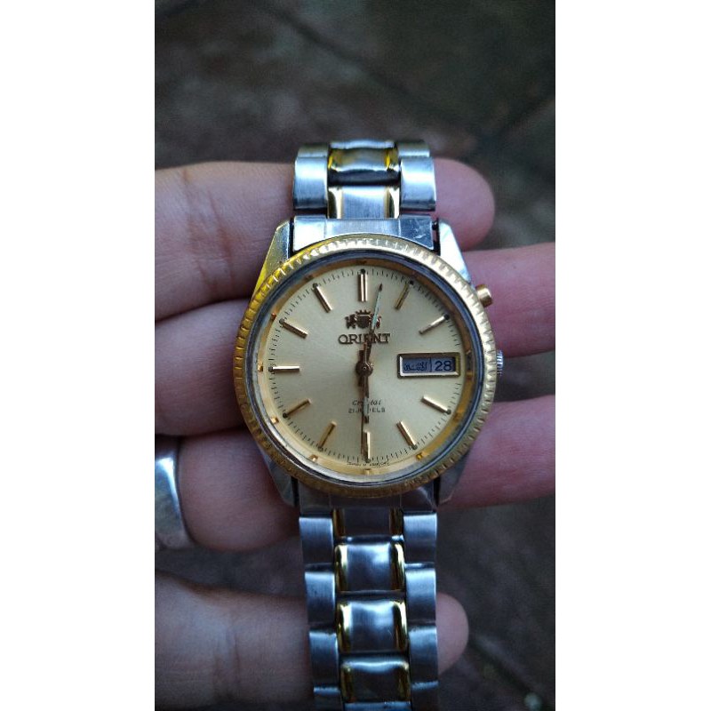 Jual jam tangan orient dial gold second bekas original | Shopee Indonesia