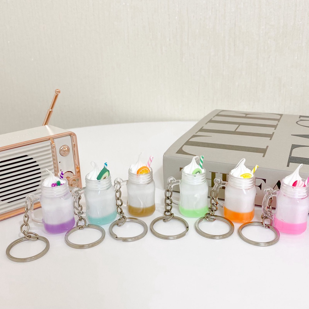 Jual Gantungan Kunci Resin Fruity Float / Rubber Keychain Minuman Gelas ...