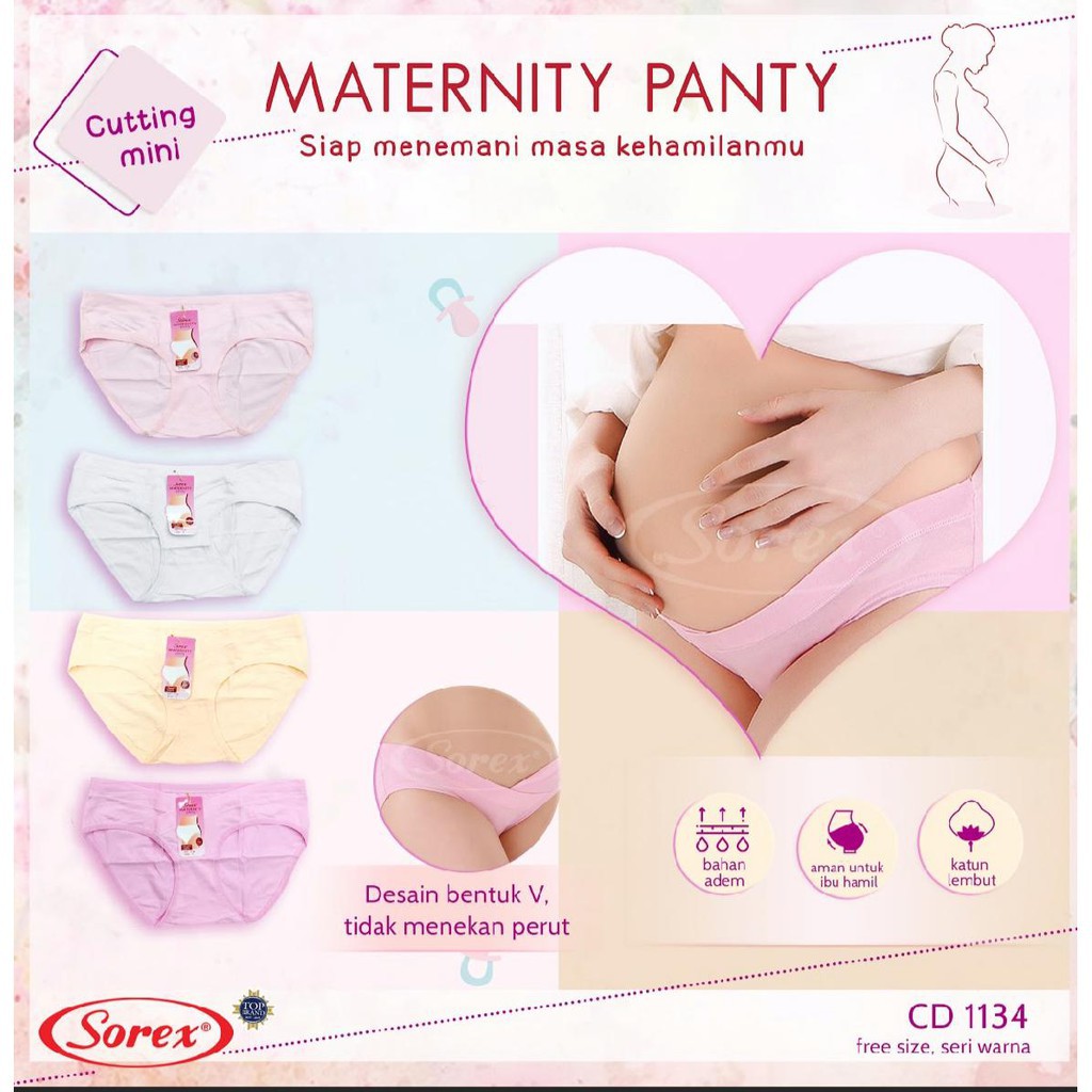 Jual Celana dalam Hamil Sorex 1134 Maternity panty mini strit polos katun | Shopee Indonesia