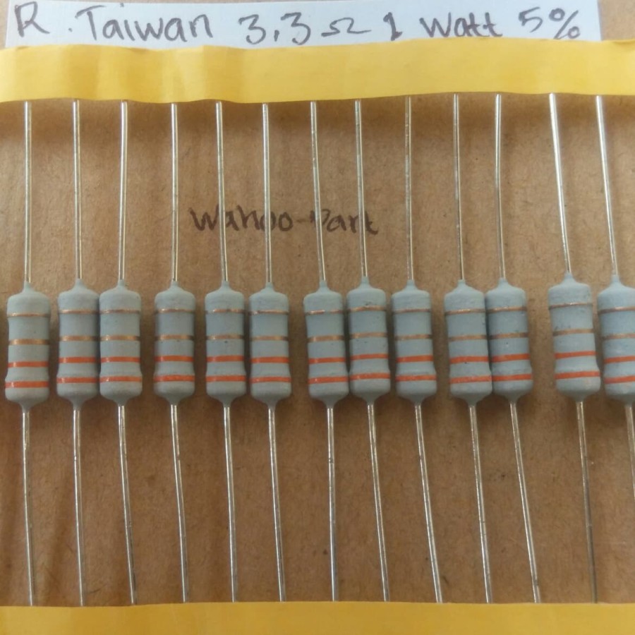Jual Resistor 3,3 ohm 1 watt 5% taiwan (10 pcs) | Shopee Indonesia