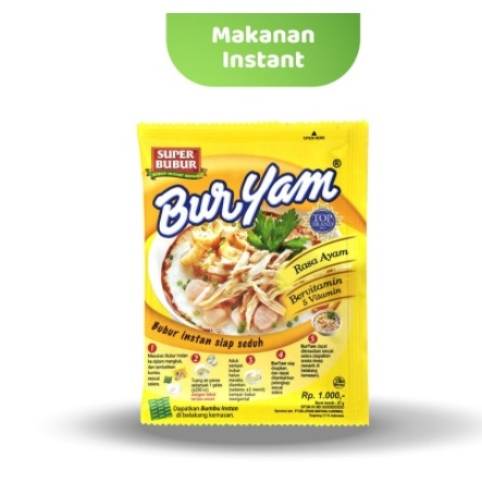Jual SUPER BUBUR INSTAN BURYAM ECERAN 22 GRAM RASA AYAM RENCENG SACHET ...