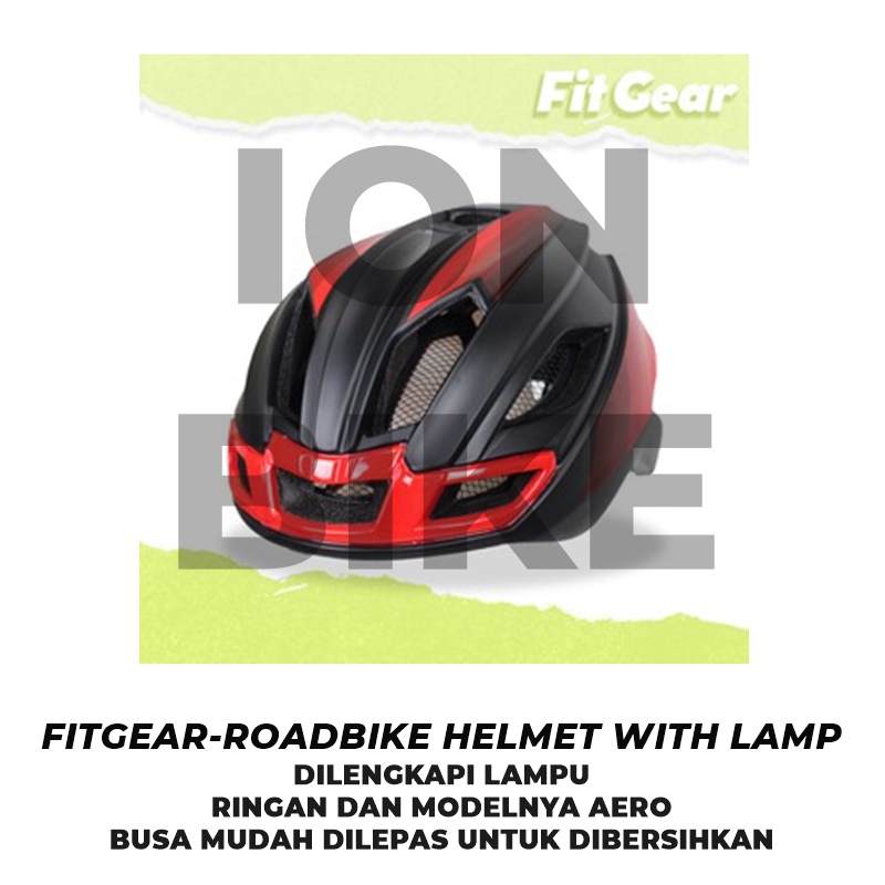 Jual Helm Roadbike Fitgear With Lamp Aero Terbaru Ringan Murah Sepeda ...