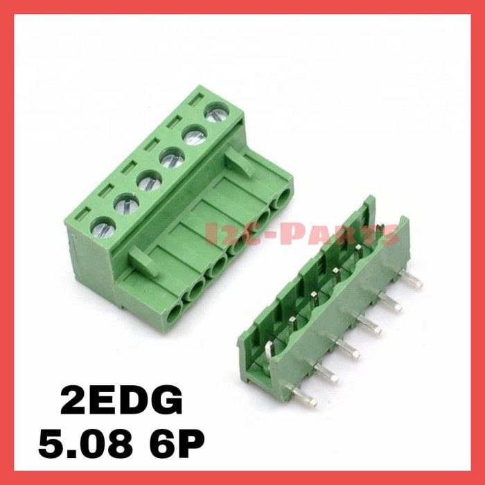 Jual 2EDG 5.08 6p 6 pin Terminal Block Green Plugable RA Connector 5 ...