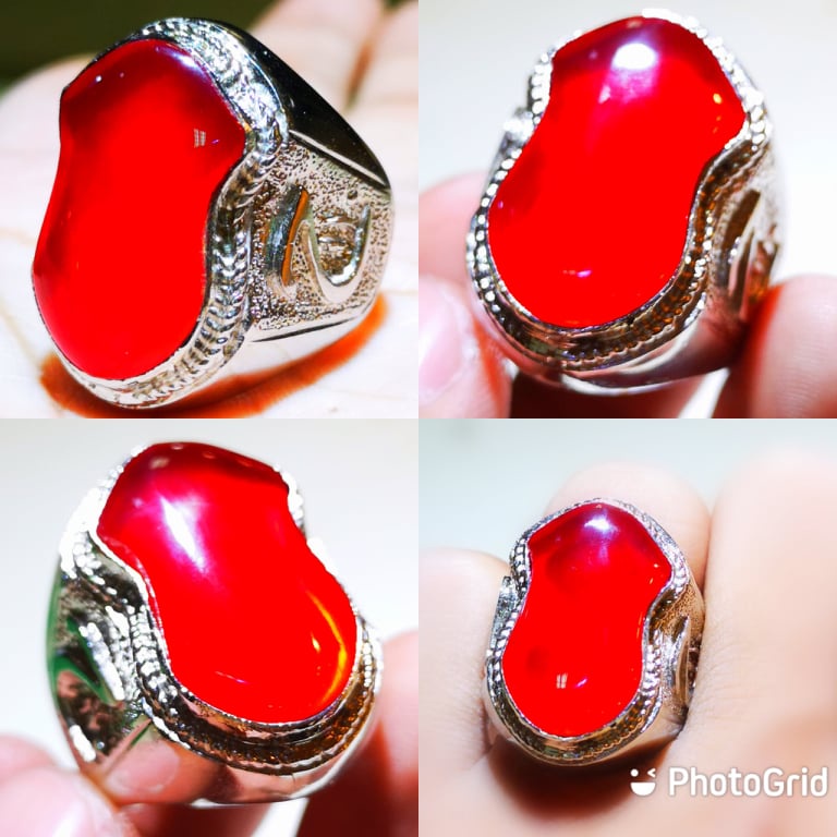 Jual Natural Red Baron Pacitan Chalchedony Ring Terompah Super Kristal ...
