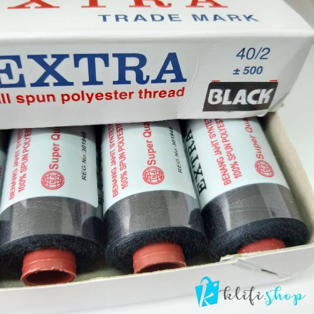 Jual Benang EXTRA warna Hitam | Shopee Indonesia