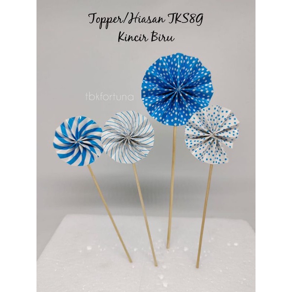 Jual Topper Bunga Kincir Polka Set 4 (Biru&Pink) | Shopee Indonesia