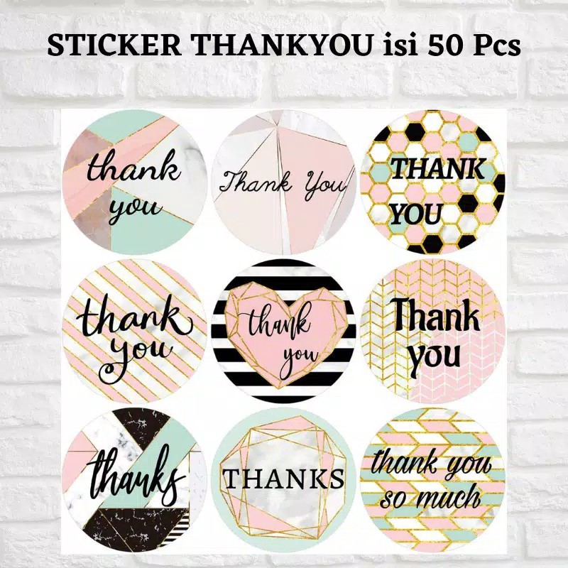 Jual [isi 50 pcs] Sticker Terimakasih Olshop - Sticker Label - Stiker ...