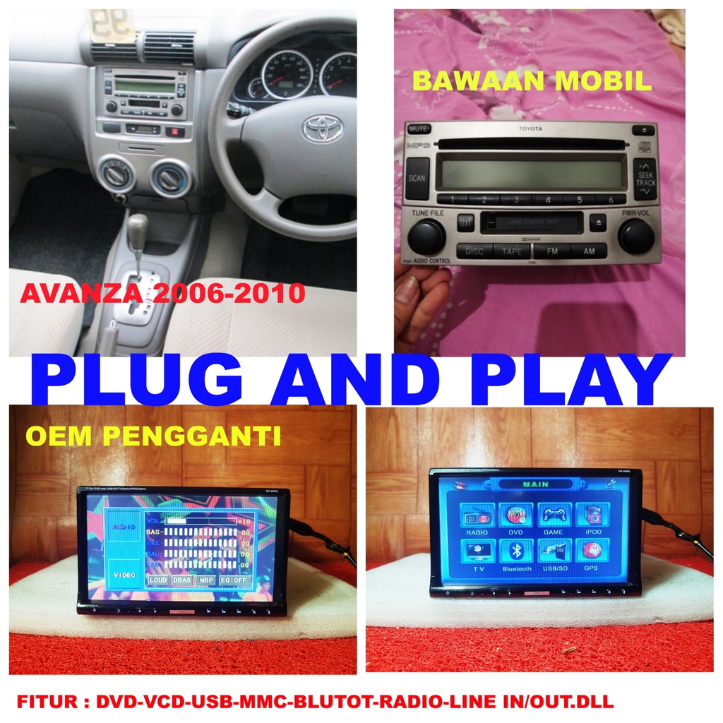 Jual Head unit OEM AVANZA 2006 up 2010 PNP High Quality | Shopee Indonesia