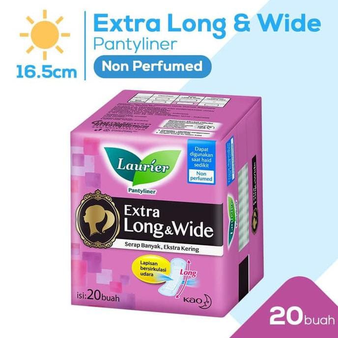 Jual LAURIER PANTYLINER EXTRA LONG&WIDE ISI 20 PADS | Shopee Indonesia