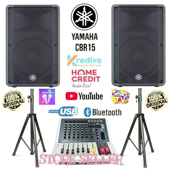 Jual Paket Karaoke Yamaha CBR 15 Power Mixer Bluetooth Microphone ...