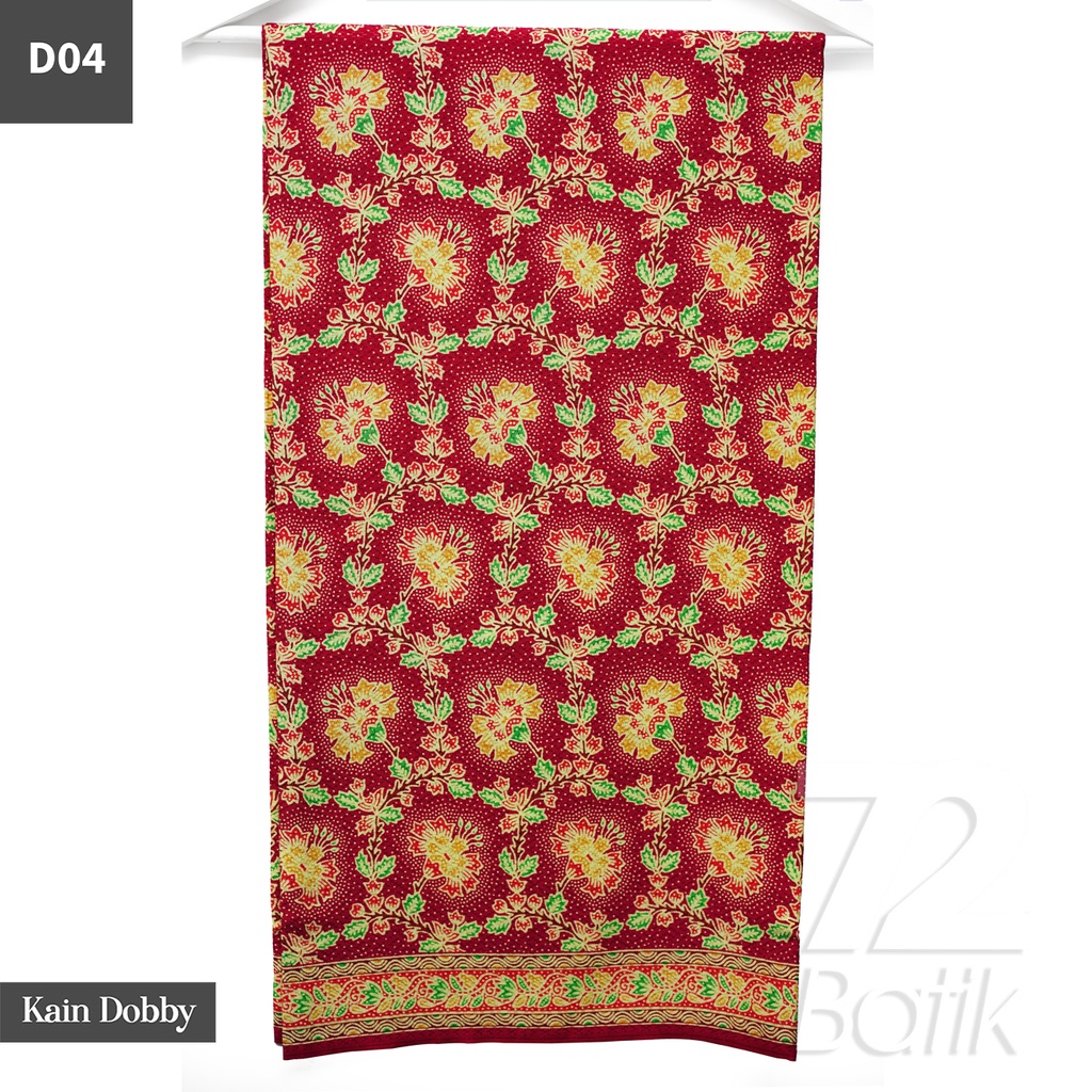 Jual KAIN BATIK PREMIUM Bahan Dobby Motif Kembang Nitik Warna Merah ...