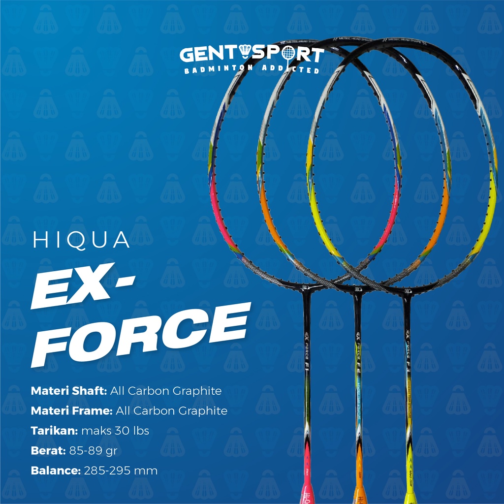 Jual RAKET Hiqua Ex-Force Raket Badminton Bulutangkis Free Tas Kaos ...