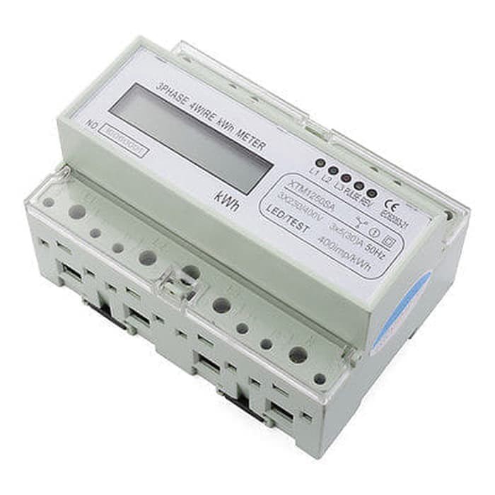 Jual 3 Phase Din Rail KWH Watt Hour Din Rail Energy Meter LCD 100A 230 ...
