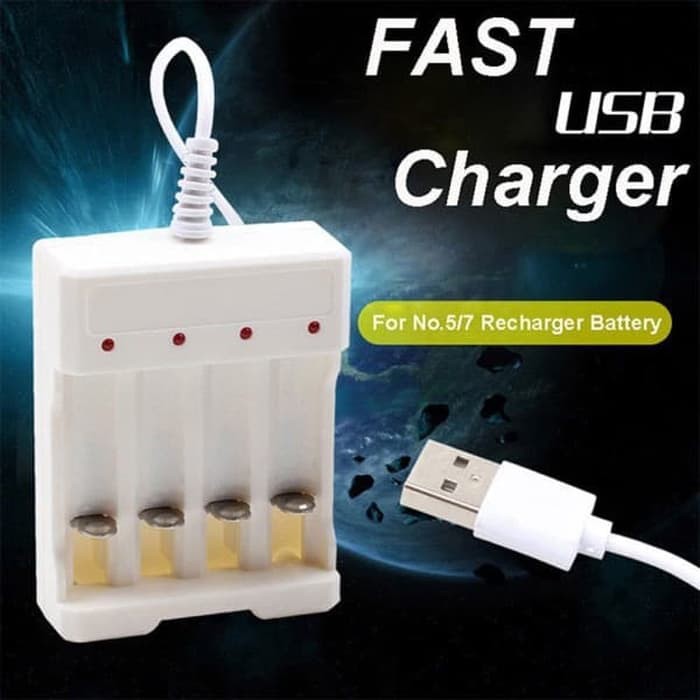 Jual Battery charger Adapter 4 Slot USB Fast Charger Baterai ...