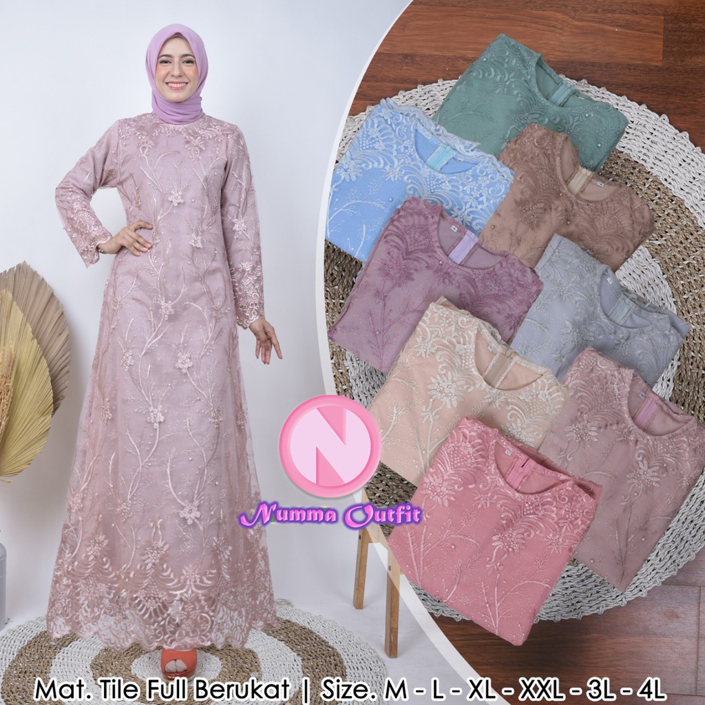 Jual (MODEL BARU) GAMIS BURKAT MURAH GAMIS TILE MUTIARA FULL SAMPAI ...
