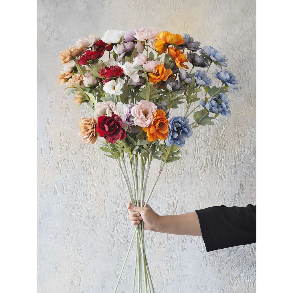 Jual Bunga Artificial Mawar Mekar Spray 6 Kuntum Tangkai Panjang ...