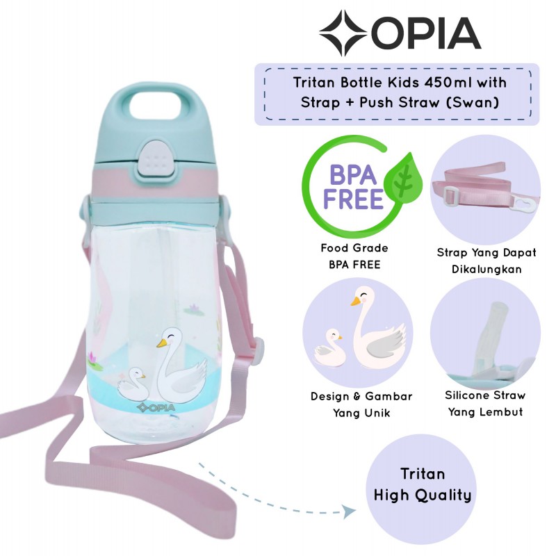 Jual Opia Tritan Bottle Kids With Strap 450 ML | Shopee Indonesia