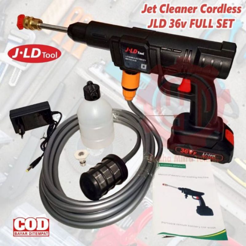 Jual Mesin Jet Cleaner Cordless JLD 36V Fullset | Shopee Indonesia