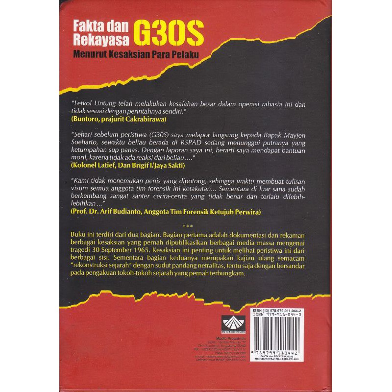 Jual fakta dan rekayasa G30S menurut kesaksian para pelaku | Shopee ...
