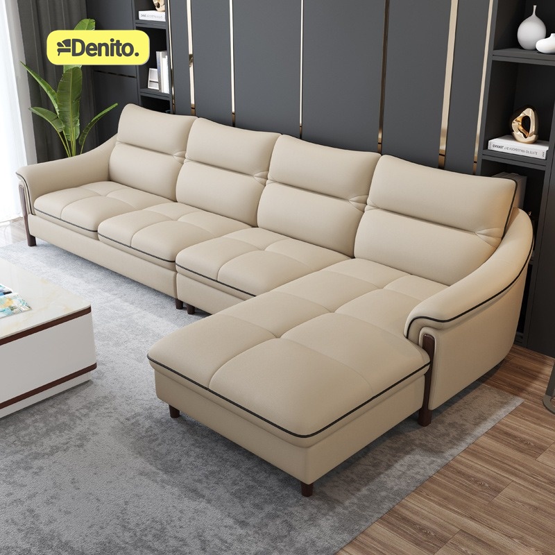 Jual Sofa Leter L Modern Minimalis Gratis Bantal dan Puff Fullset Meja ...