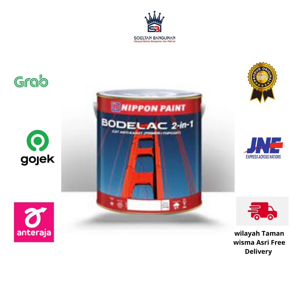 Jual Nippon Paint Bodelac 2in1 / Cat Kayu dan Besi 1 Liter GRATIS KUAS ...