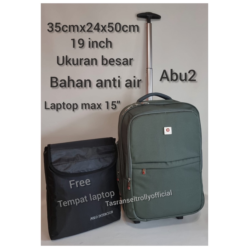 Jual Tas Ransel Troli Laptop waterproof 19" Troli Polo Interclub 100% ...