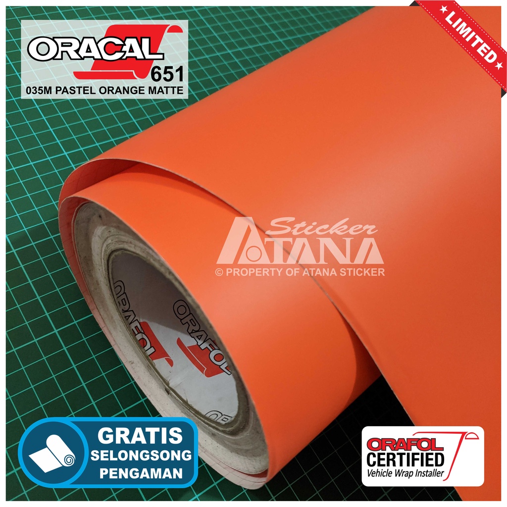 Jual Skotlet Orange Doff Oracal 651 Scotlet Oranye Oren Matte Stiker ...
