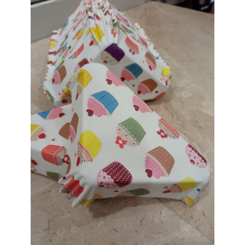 Jual Paper Cup Case Segitiga CUPCAKE Sandwich Paper Case Tempat Roti ...