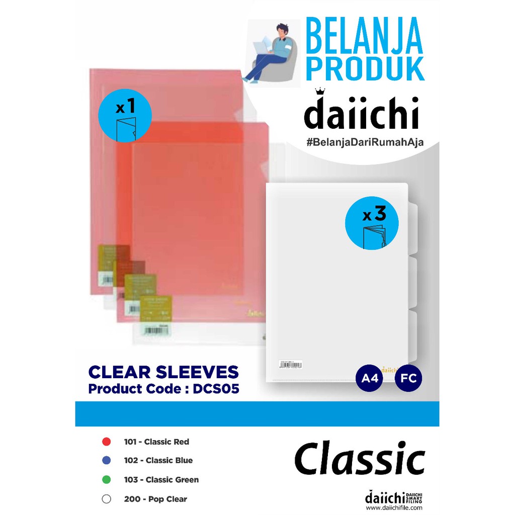 Jual Map L Daiichi Clear Sleeve A4/ Folio (1pak isi 12) | Shopee Indonesia