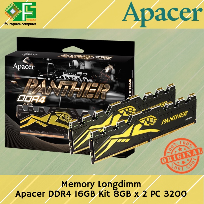 Jual Memory Apacer Panther Gaming DDR4 16GB Dual Channel Kit 8GB x 2 PC 3200 Mhz | Shopee Indonesia