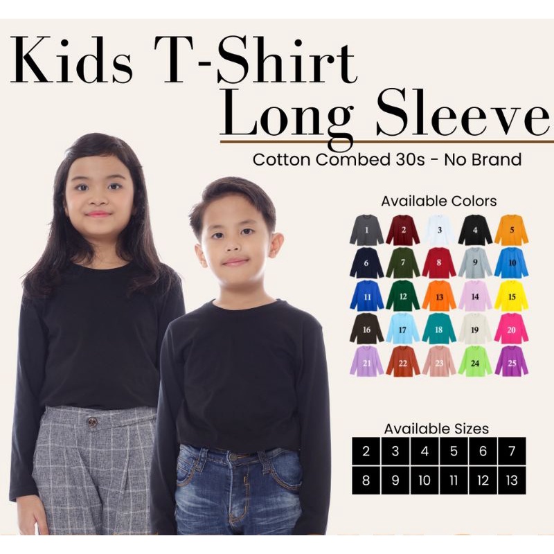 Jual KAOS POLOS ANAK LENGAN PANJANG | KAOS KATUN ANAK COMBED 30S ... Jual KAOS POLOS ANAK LENGAN PANJANG | KAOS KATUN ANAK COMBED 30S ...