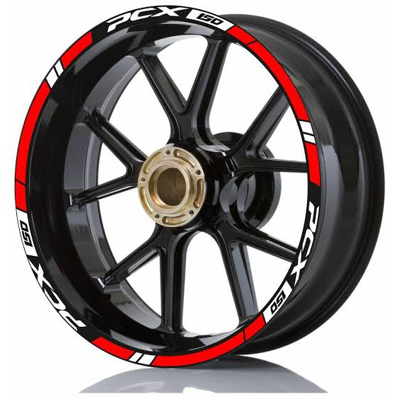 Jual sticker stiker variasi velg pcx 150 kombinasi merah putih keren ...