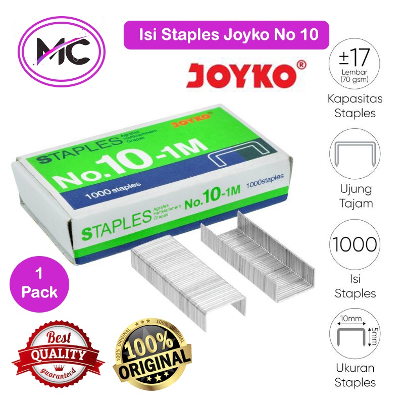 Jual Isi Staples Kecil Sedang Besar Isi Stapler no 3 dan no 10 Joyko ...
