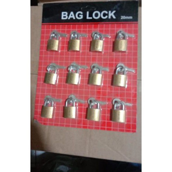 Jual gembok mini baglock gold 20 mm pendek padlock warna warni top ...