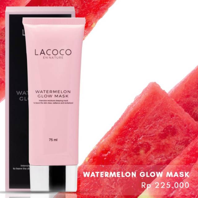 Jual Lacoco watermelon glow mask / sleeping mask | Shopee Indonesia