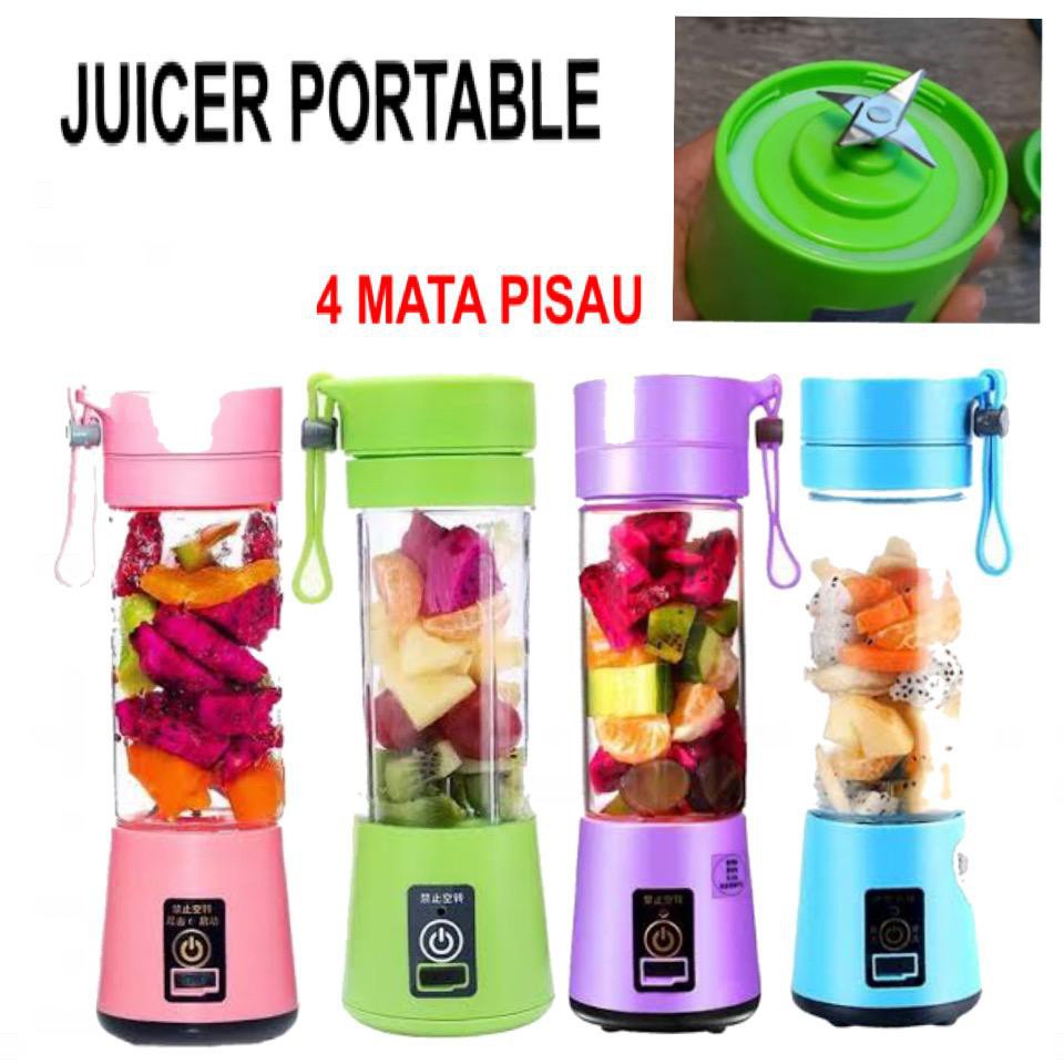 Jual Portable Blender Kaca 4 Mata Pisau-Portable Blender Juicer - Ulybae | Shopee Indonesia