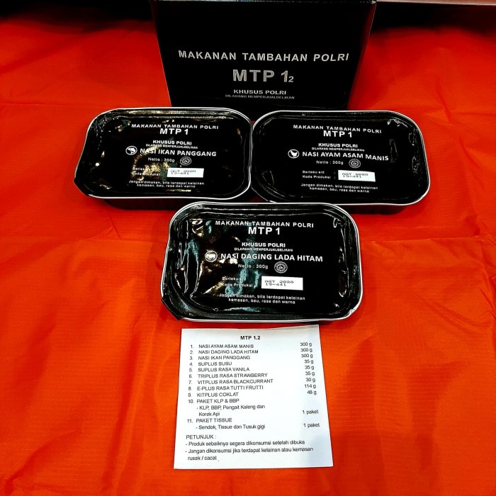 Jual Gg0Hh Ransum Mtp1⁴ Makanan Tambahan Polri Nasi Kaleng Nasi Siap ...