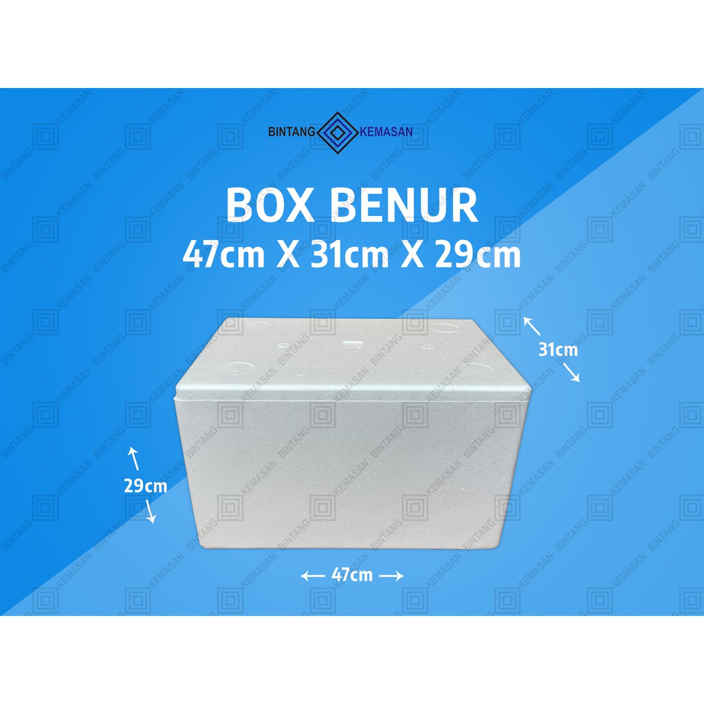 Jual Box Styrofoam Benur 47 x 31 x 29cm/Box Ikan/Box Foam/Box Packing ...