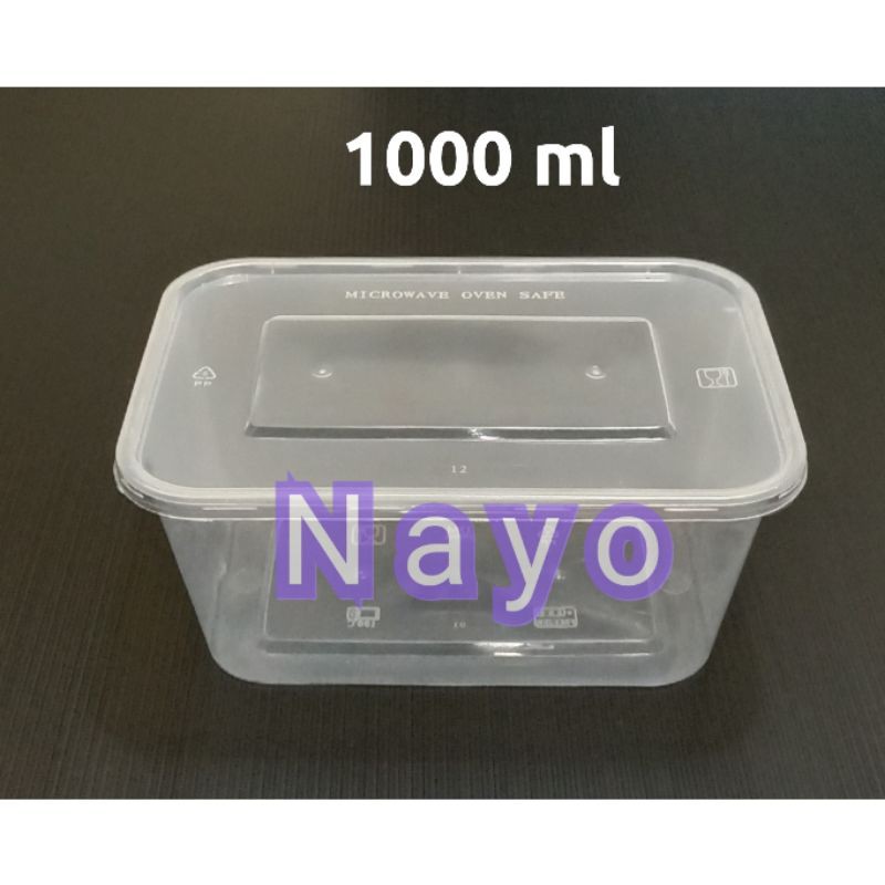 Jual Kotak makan plastik thinwall 1000ml (25pcs) | Shopee Indonesia