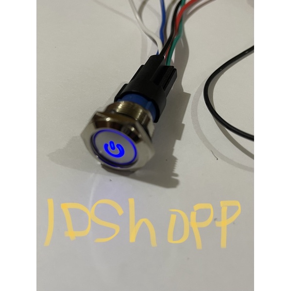 Jual Saklar LED Stainless Tombol On Off Push Button Metal plus soket ...