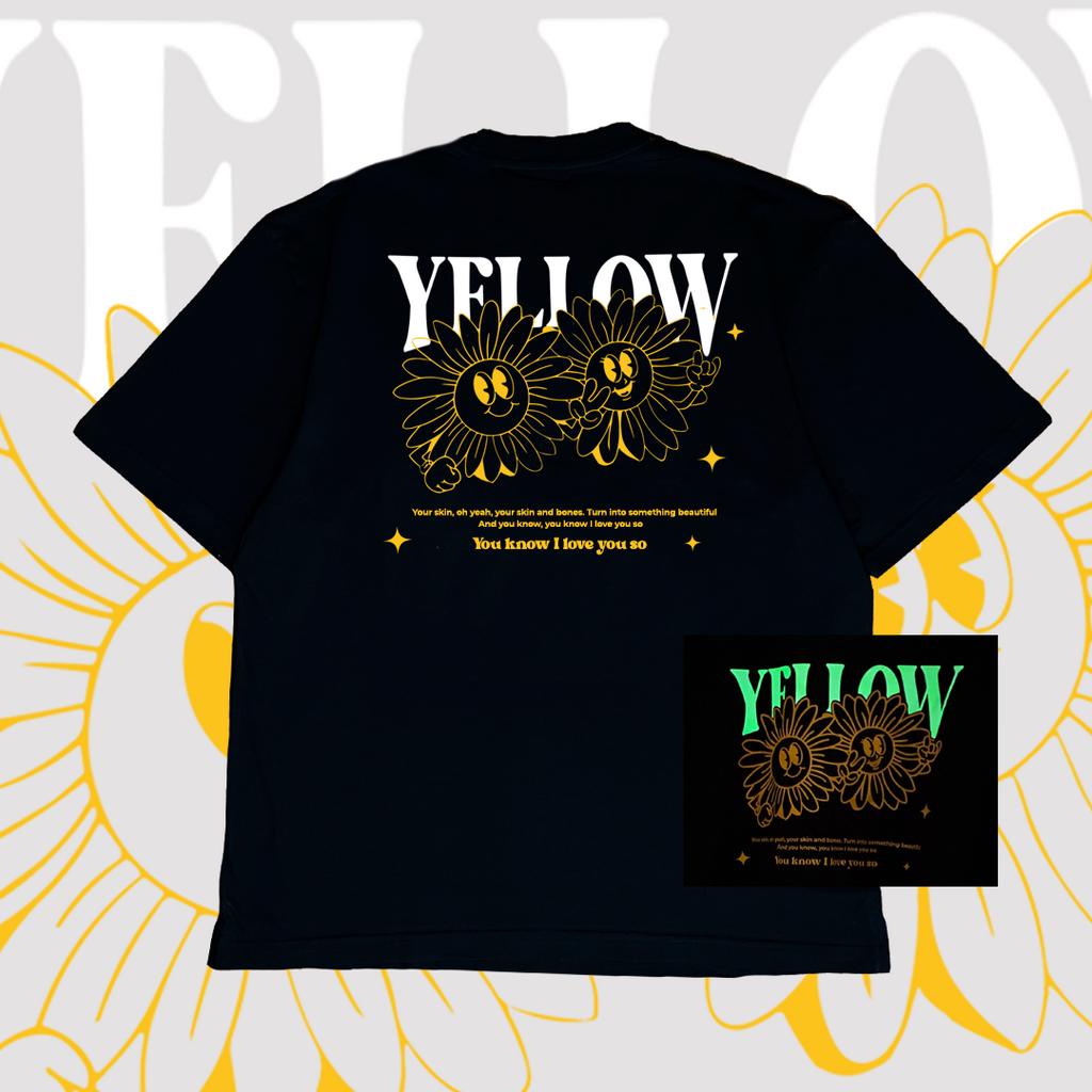 Jual COLDPLAY - YELLOW GLOW IN THE DARK OVERSIZE T-SHIRT | Shopee Indonesia