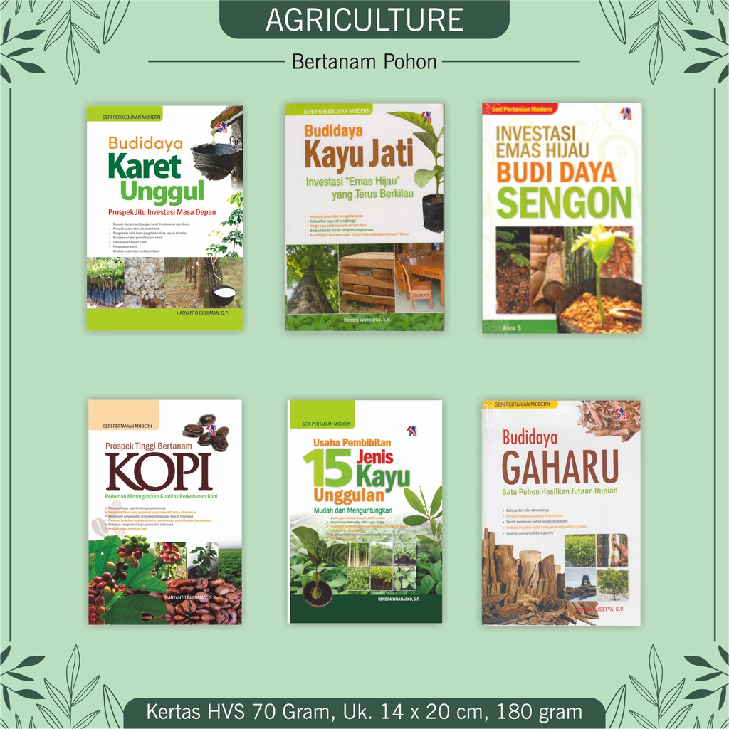Jual BUKU PERTANIAN BERTANAM KARET KAYU JATI EMAS HIJAU BERTANAM KOPI ...