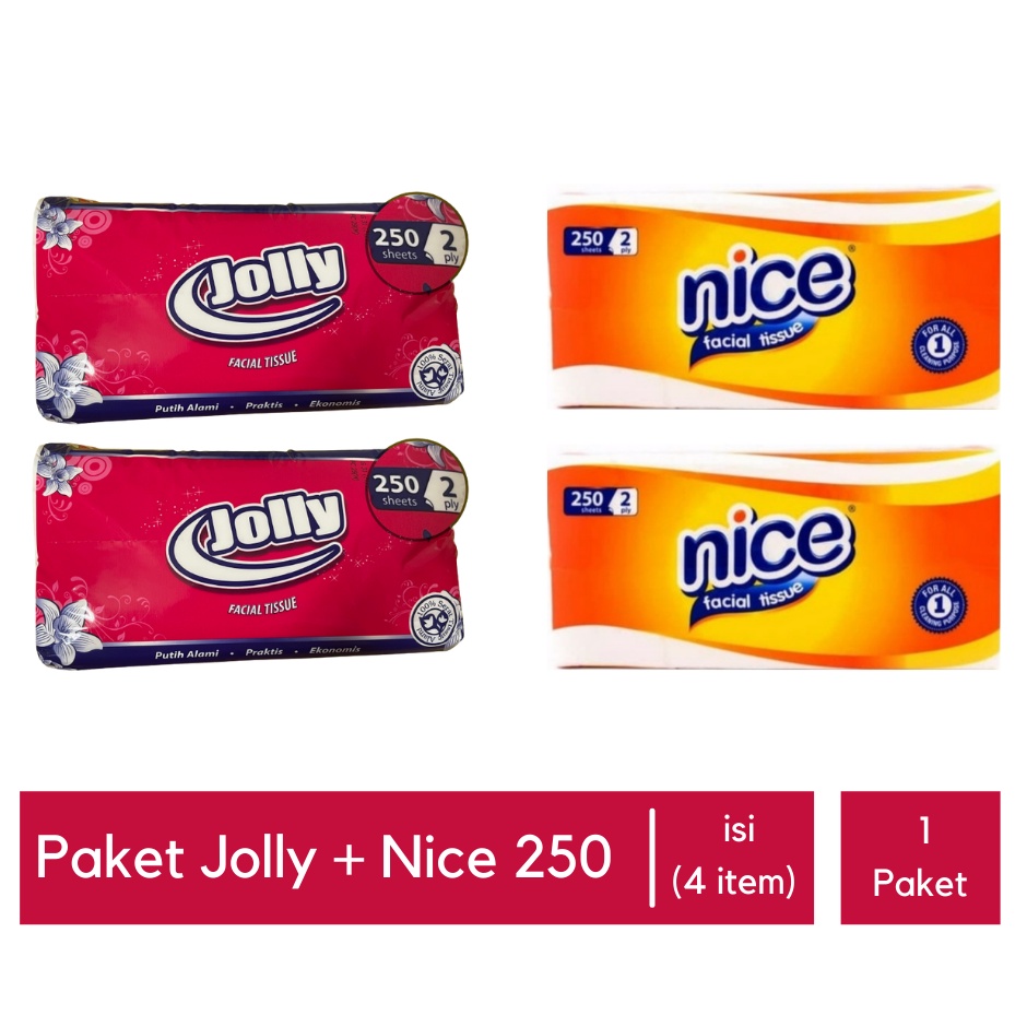 Jual Paket Jolly 250 Sheets 2 Buah + Tisu Nice 250 By Paseo 250 Sheets ...