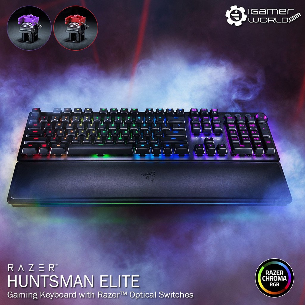 Jual Razer Huntsman Elite Opto Mechanical Keyboard - CLICKY PURPLE ...